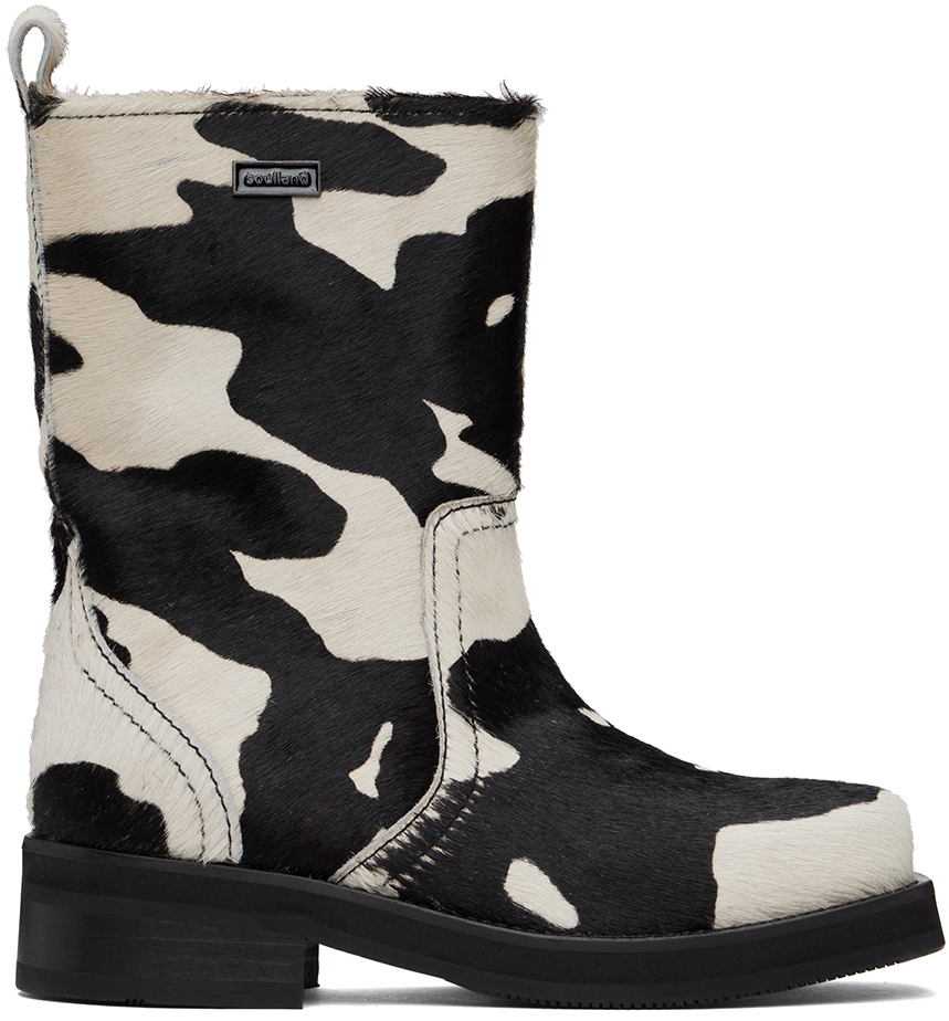 Soulland: Black & White Arizona Pony Boots | SSENSE