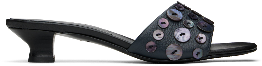 Paloma Wool: Navy Bottoni I Heeled Sandals | SSENSE