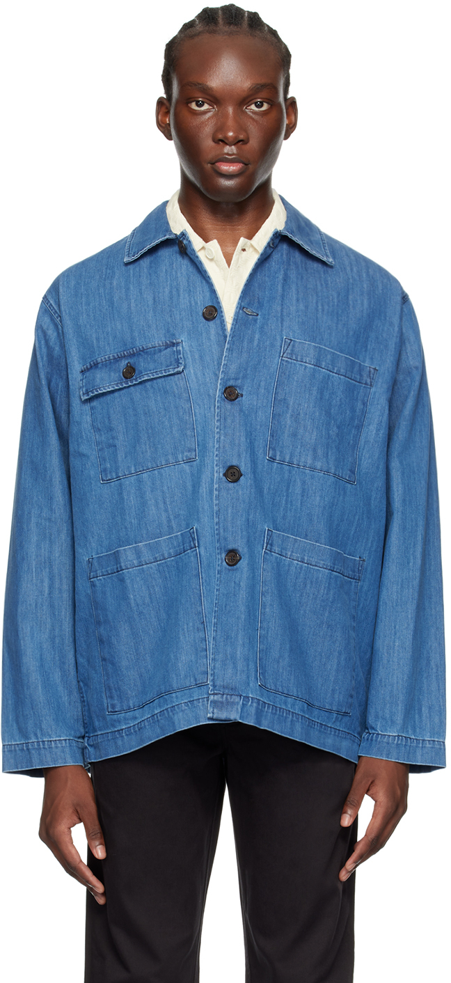 Universal Works: Indigo Dockside Denim Jacket | SSENSE UK