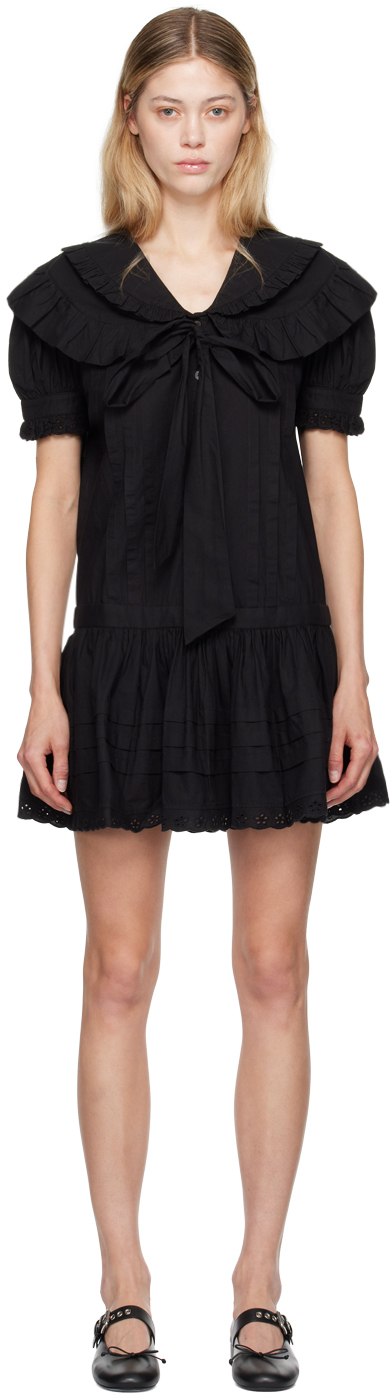 Sandy Liang: Black Toki Minidress | SSENSE