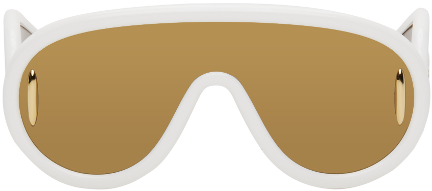 LOEWE: White Wave Mask Sunglasses | SSENSE