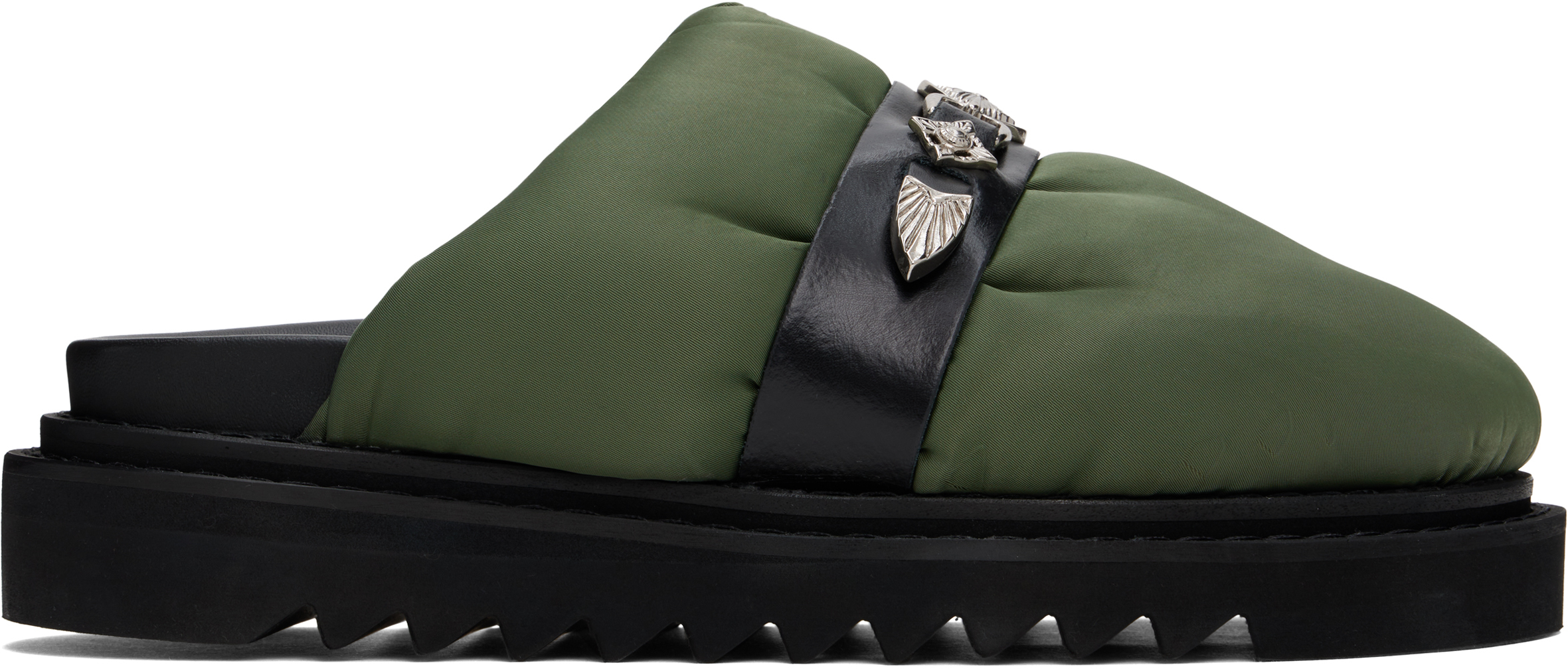 Toga Virilis: Green Nylon Slip-on Loafers | SSENSE