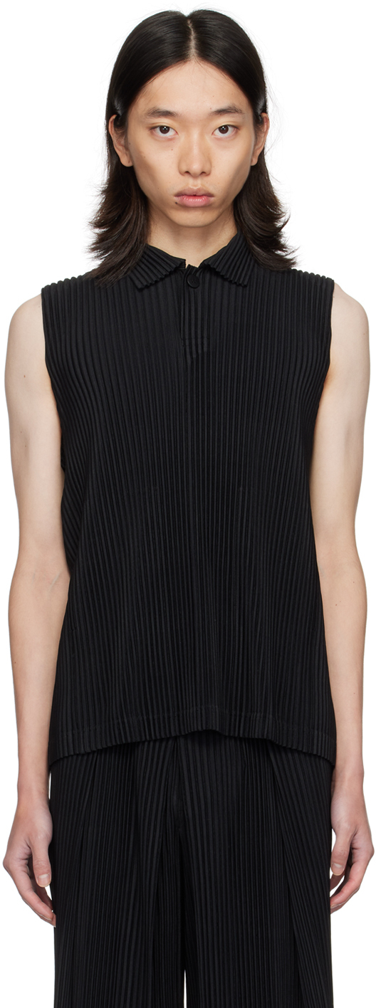 HOMME PLISSÉ ISSEY MIYAKE: Black Monthly Color July Polo | SSENSE UK