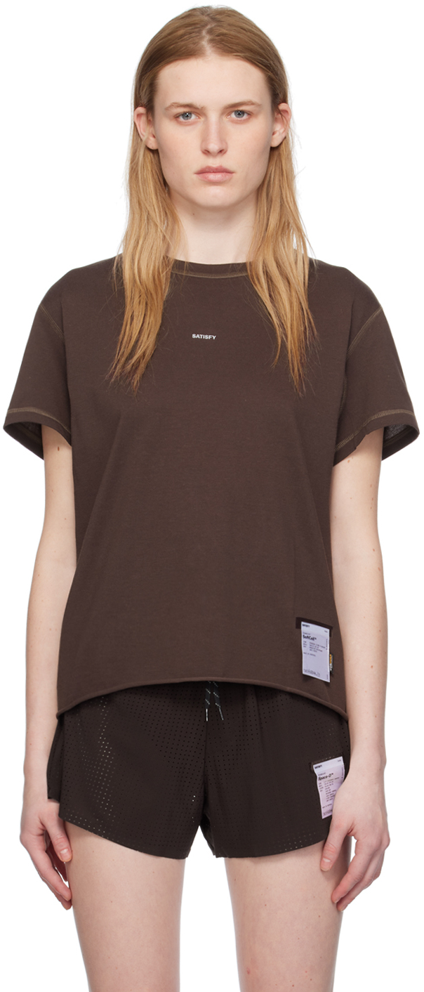 Satisfy: T-shirt d'escalade brun | SSENSE France