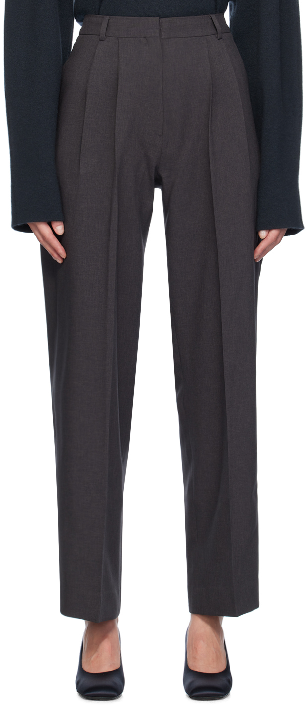 GIA STUDIOS: Gray Cocoon Trousers | SSENSE GIA STUDIOS: Gray Cocoon Trousers | SSENSE
