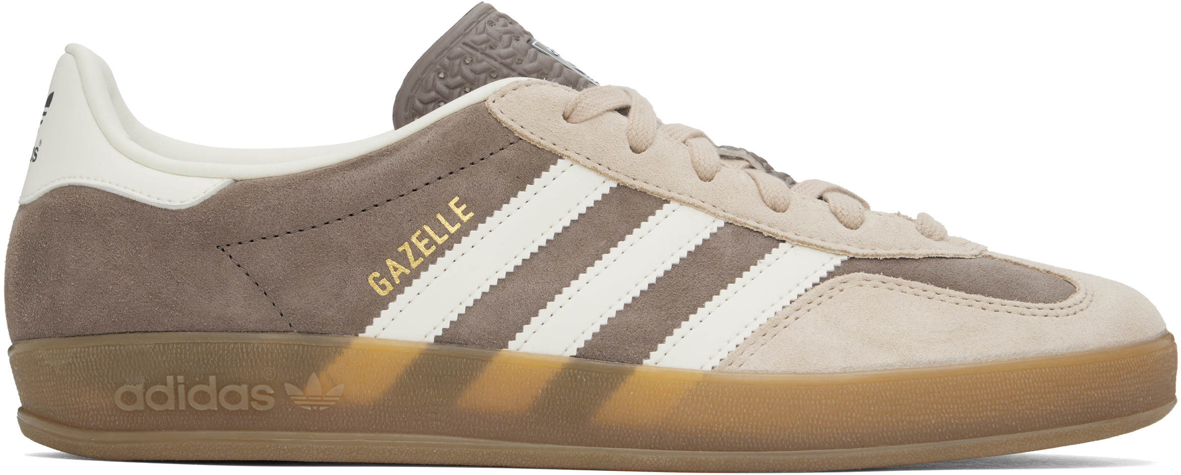 Tan Gazelle Indoor Sneakers by adidas Originals on Sale