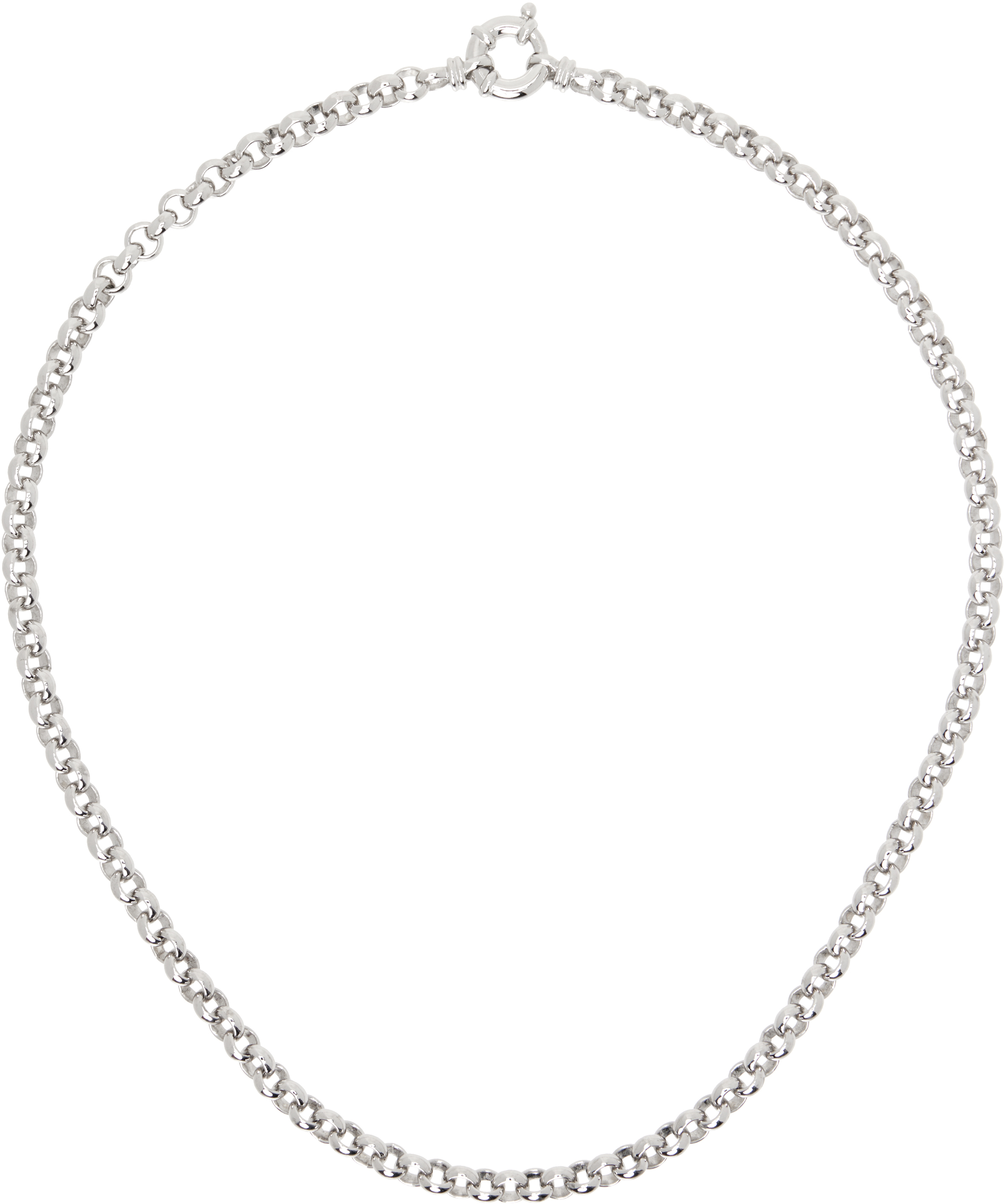 Silver Thick Rolo Chain Necklace by Tom Wood on Sale