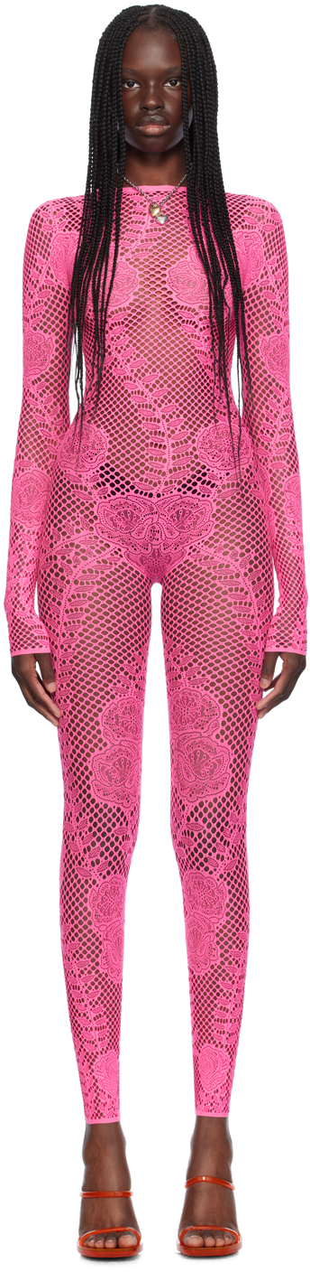 Pink Hen Jumpsuit by Poster Girl on Sale