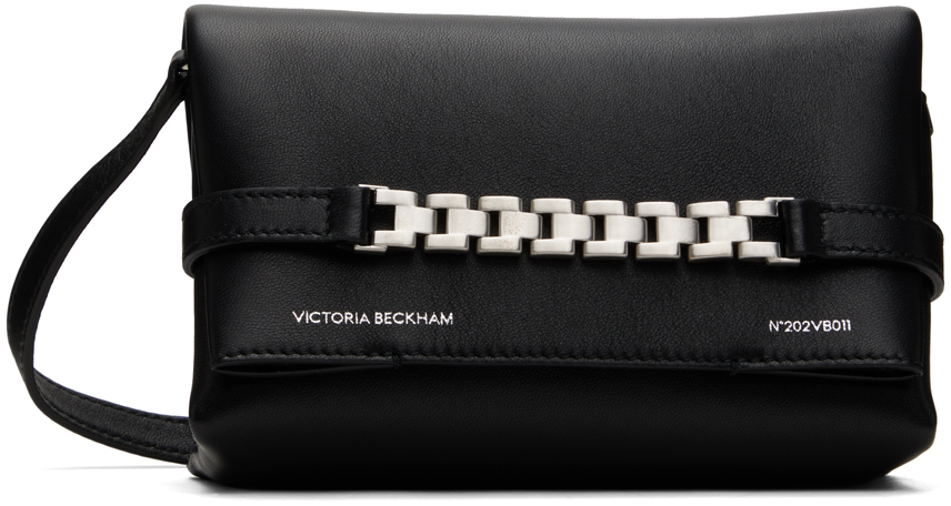 Black Mini Chain Pouch by Victoria Beckham on Sale