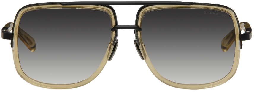 Black & Gold Mach-One Sunglasses by Dita on Sale