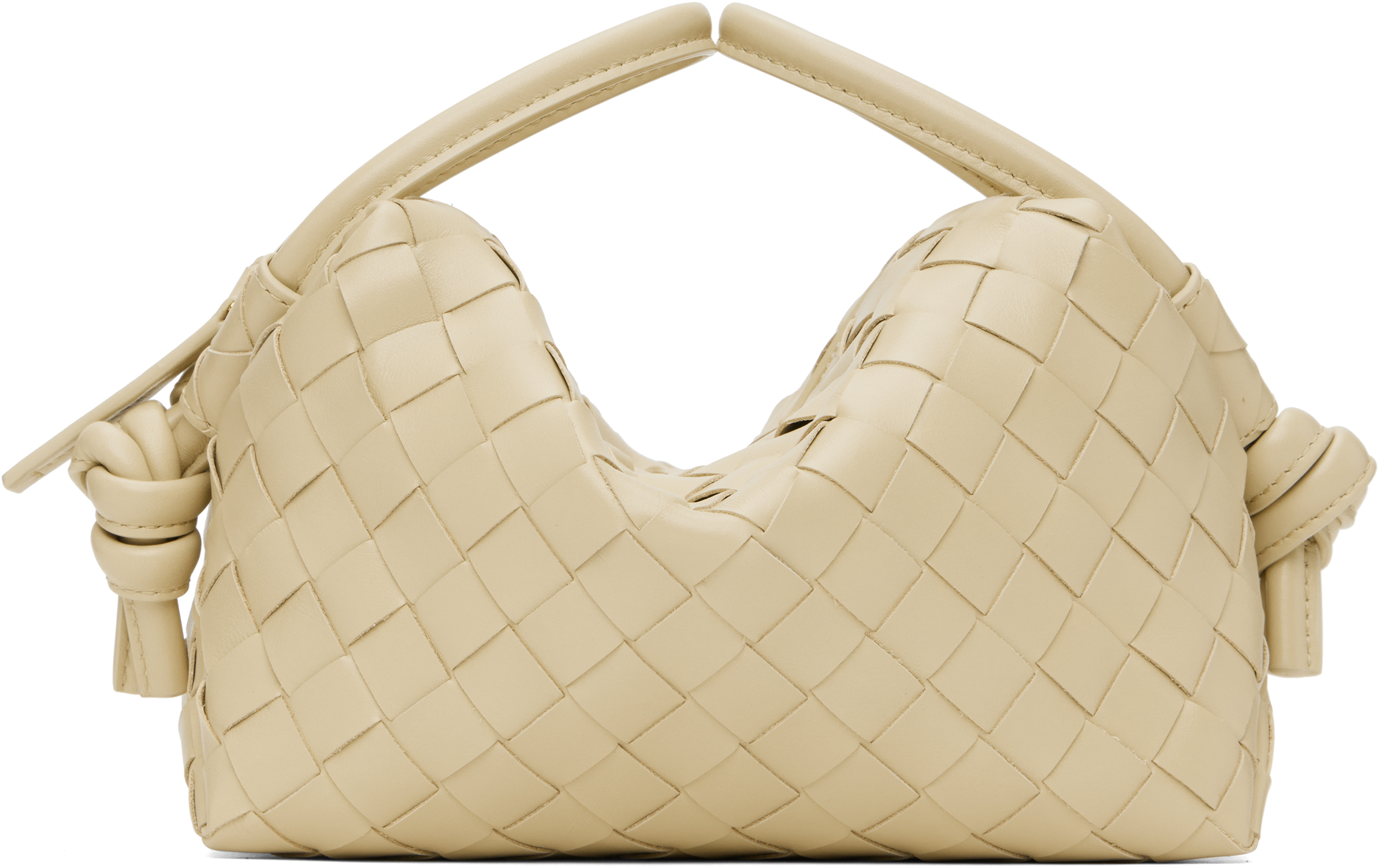 Bottega Veneta: Beige Small Loop Cross-Body Bag | SSENSE Canada