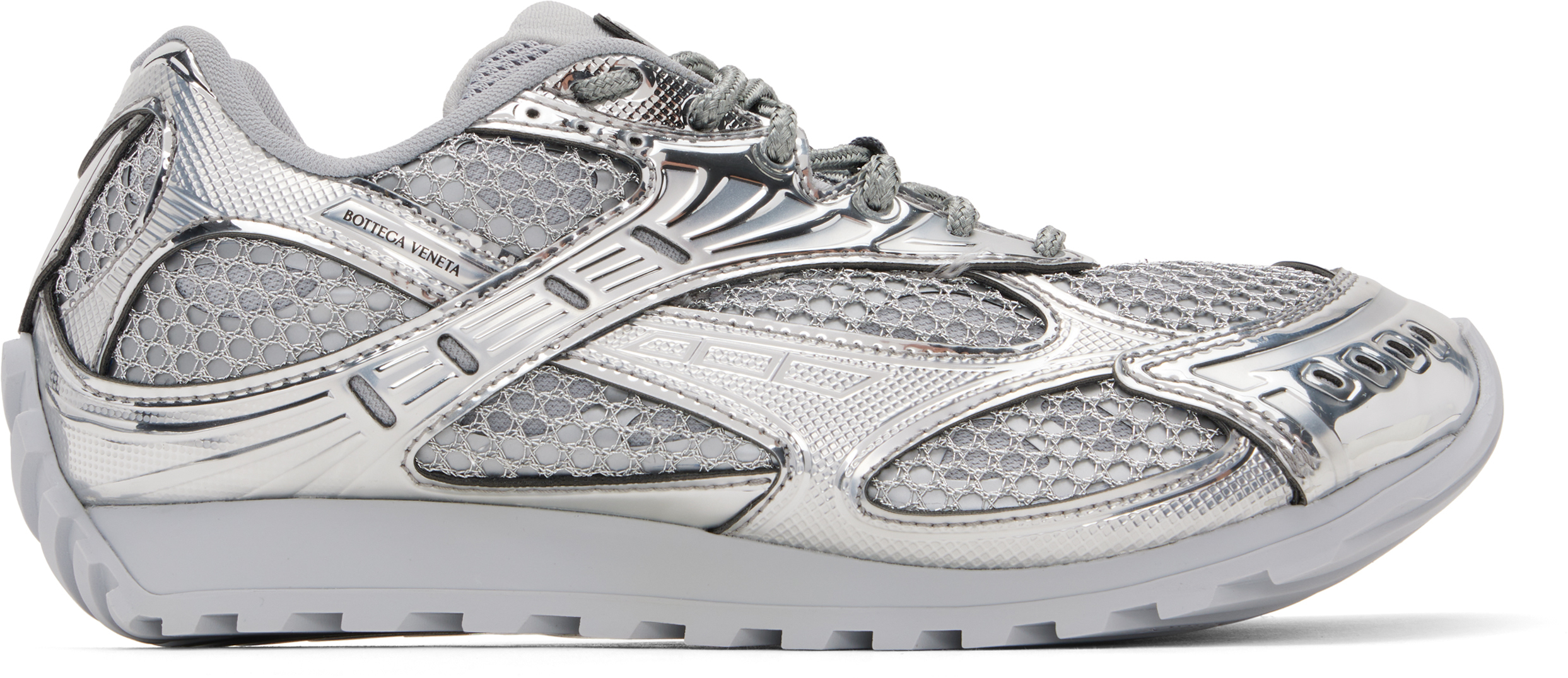 Bottega Veneta: Silver Orbit Sneakers | SSENSE