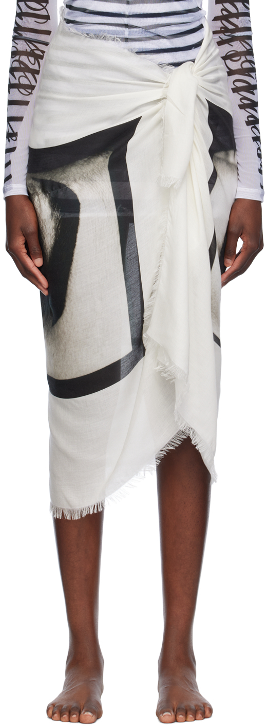 Jean Paul Gaultier: White & Black 'The Eyes And Lips' Cover Up | SSENSE