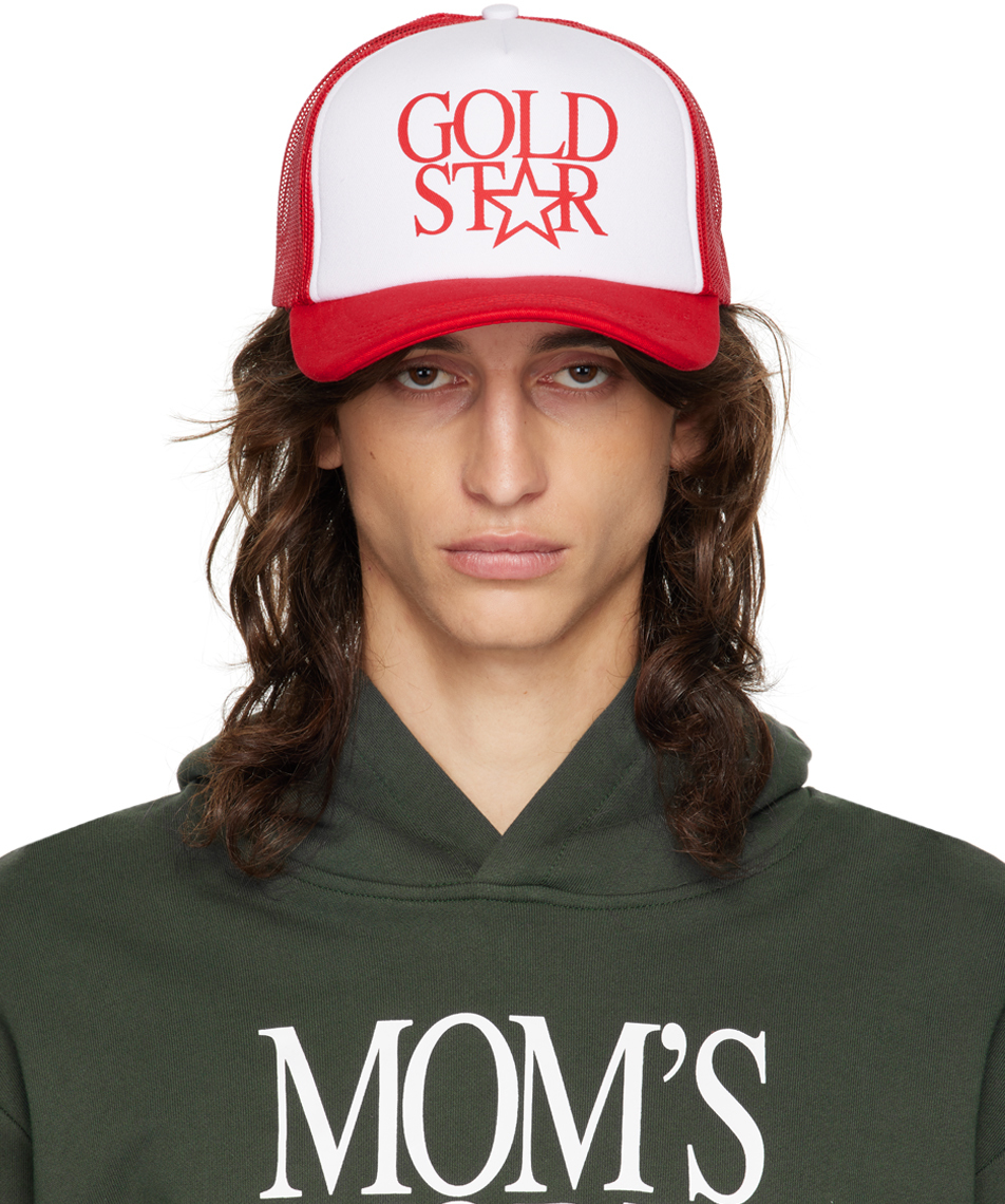 White And Red Gold Star Cap By Praying On Sale
