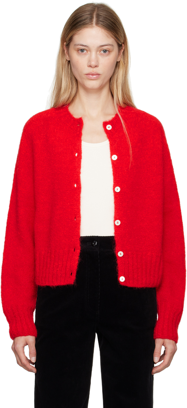 Nothing Written: Red Alpaca Cardigan | SSENSE