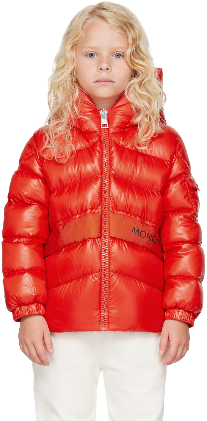Kids Orange Groseillier Down Jacket by Moncler Enfant | SSENSE
