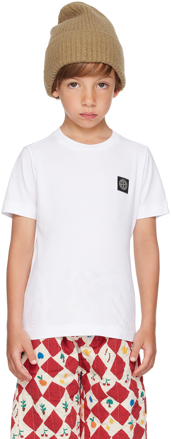 Kids White 20147 T-Shirt by Stone Island Junior | SSENSE