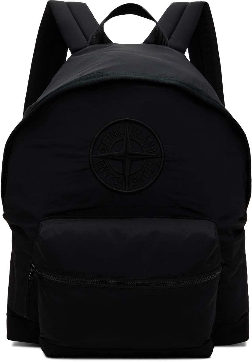 Stone Island: Black Nylon Metal Backpack | SSENSE