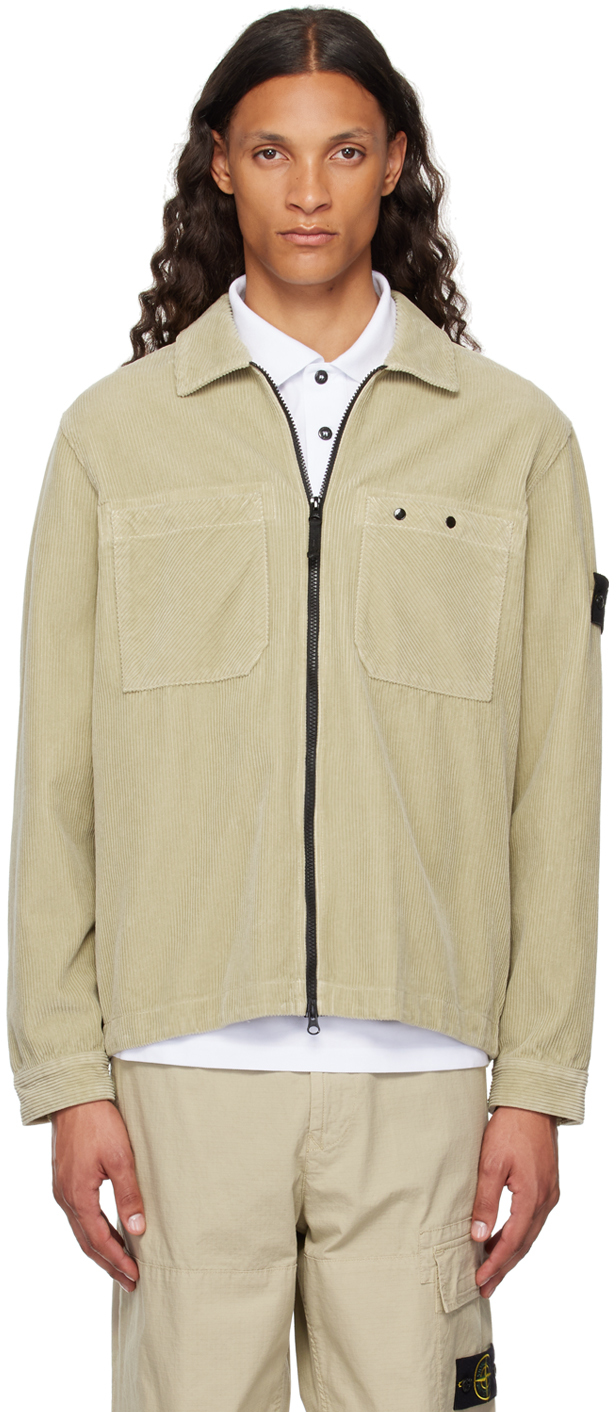 Stone Island: Beige Organic Cotton Jacket | SSENSE