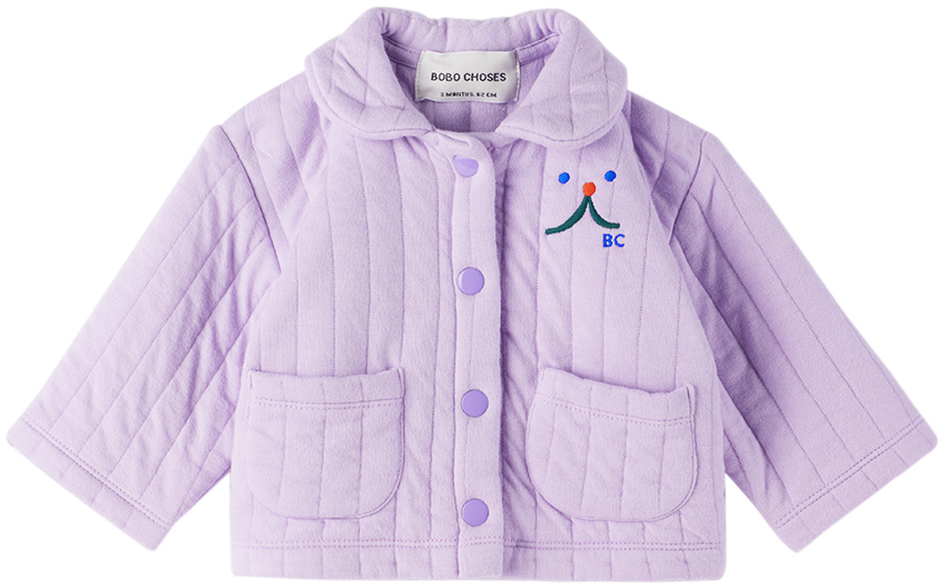 Baby Purple Funny Face Cardigan by Bobo Choses on Sale