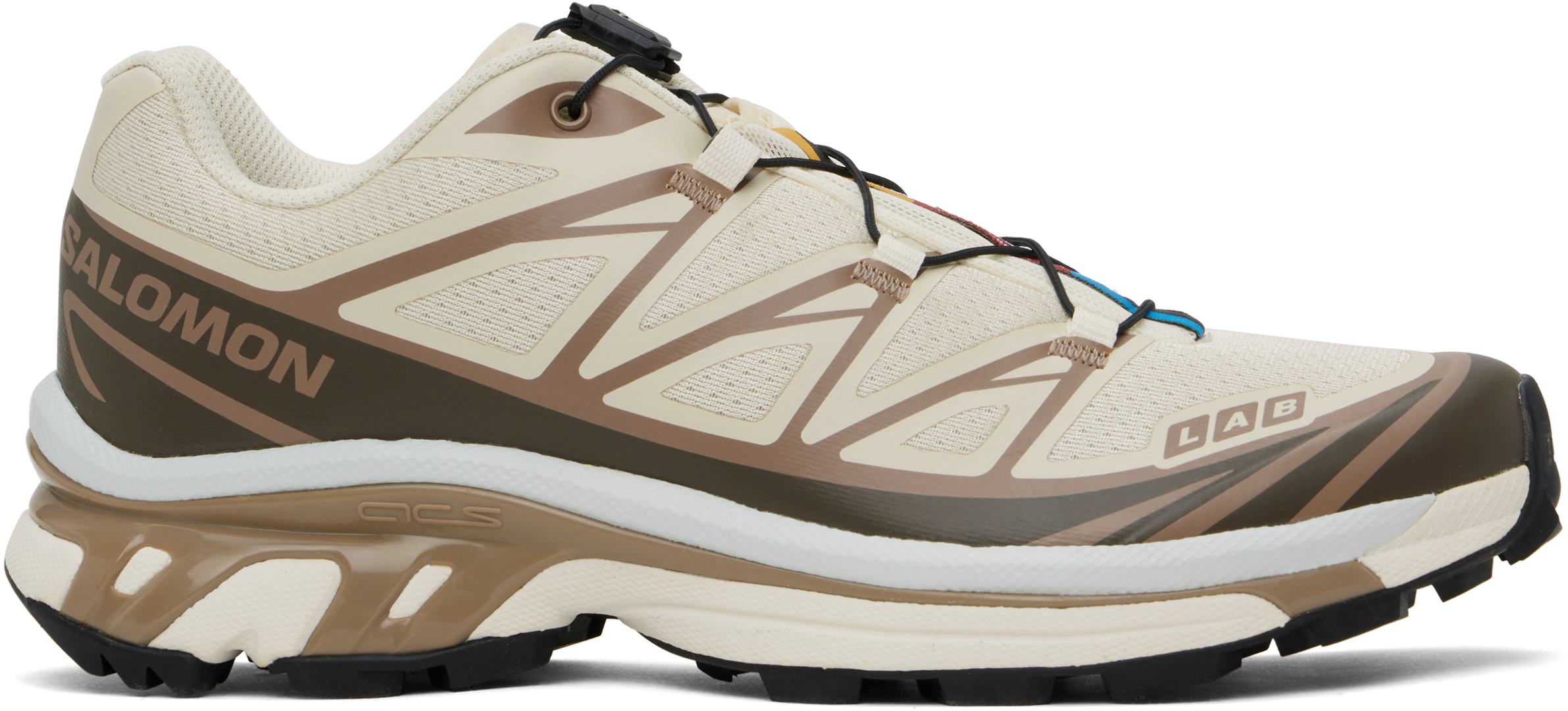 Off-White & Brown XT-6 Sneakers by Salomon on Sale