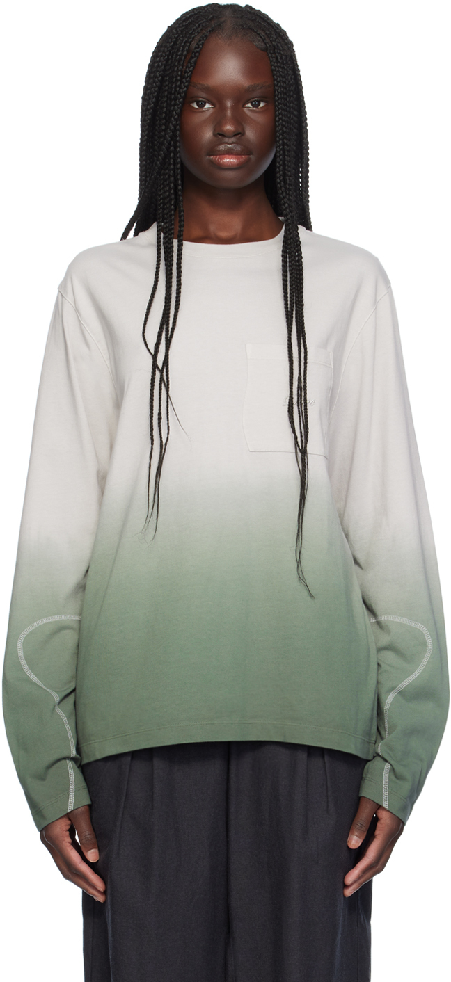Dime: Green Gradient Long Sleeve T-Shirt | SSENSE