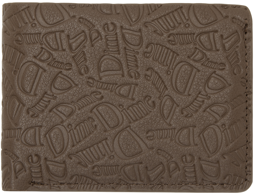 Brown Haha Leather Wallet by Dime on Sale