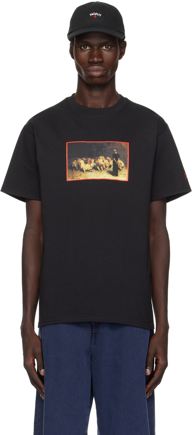 Black 'Daniel In The Lions Den' T-shirt by Noah on Sale