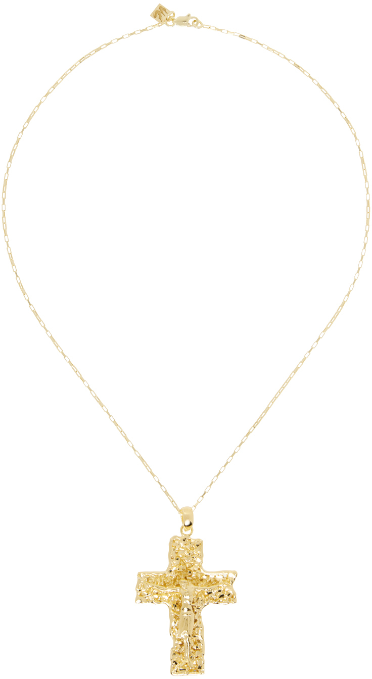 Veneda Carter: Gold VC009 Cross Pendant Necklace | SSENSE