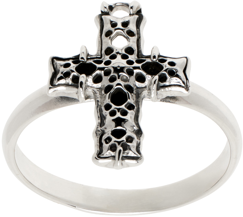 Silver Notre-Dame Cross Ring by Emanuele Bicocchi on Sale