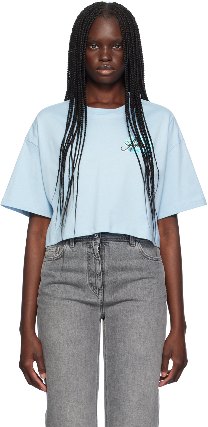 AMIRI: Blue Amiri Paradise Airbrush T-Shirt | SSENSE