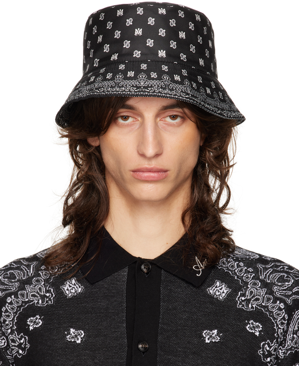 Amiri Black 'ma' Paisley Bucket Hat | ModeSens