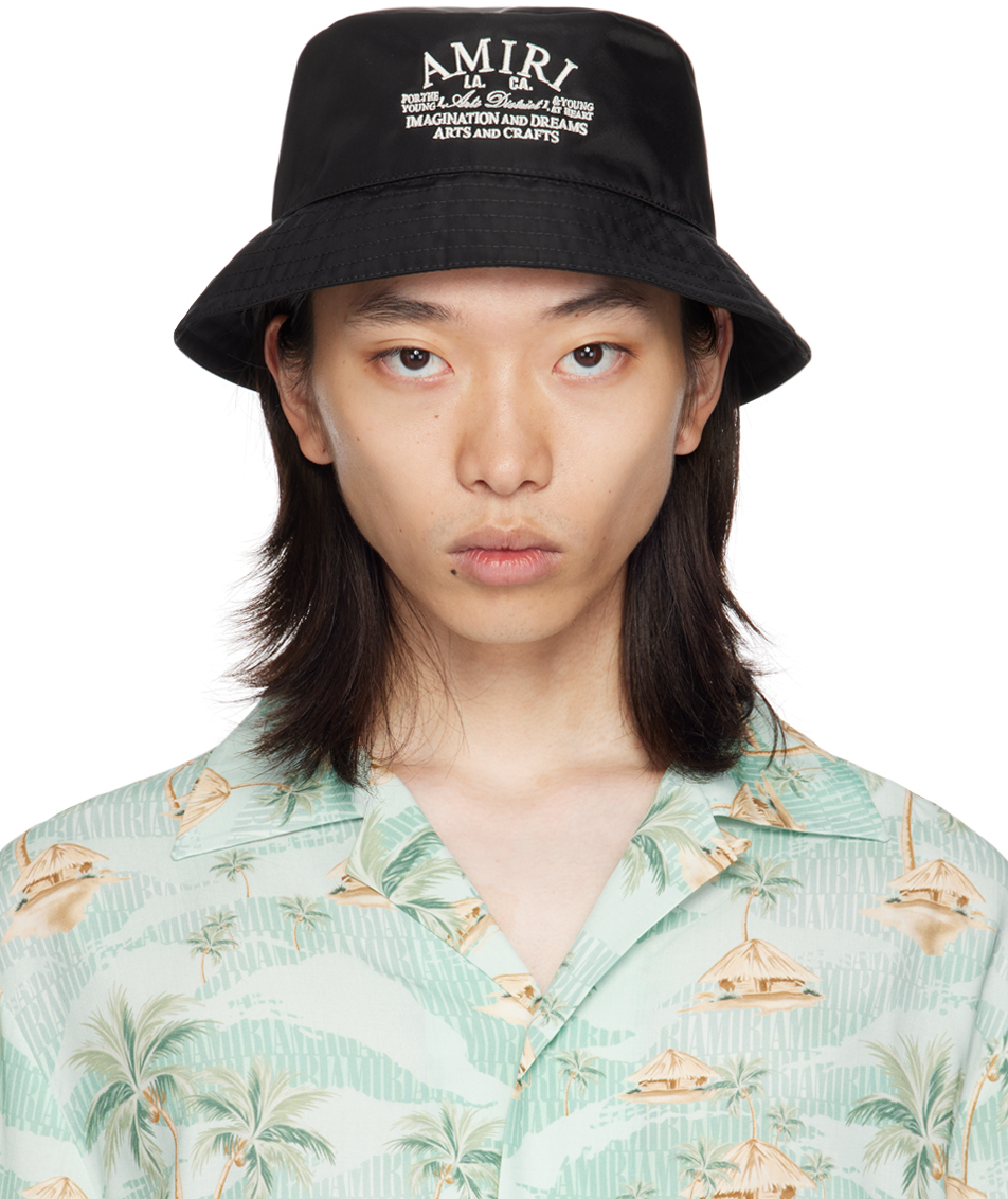 AMIRI: Black 'Amiri Arts District' Bucket Hat | SSENSE