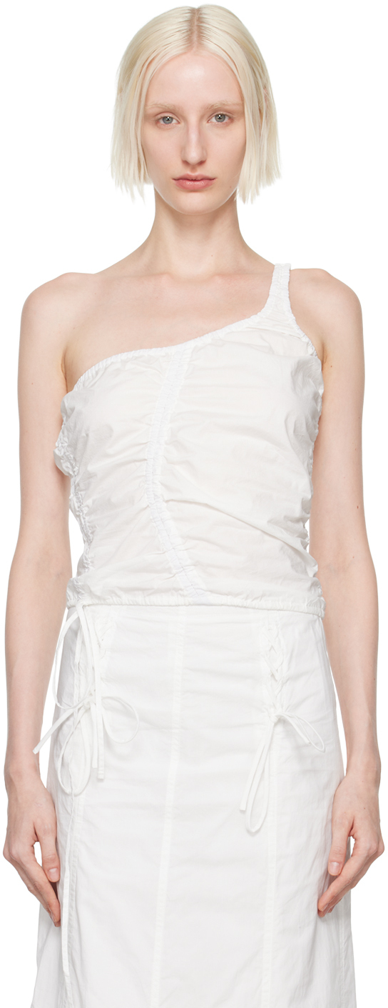 White Scrunchie Top by Deiji Studios on Sale