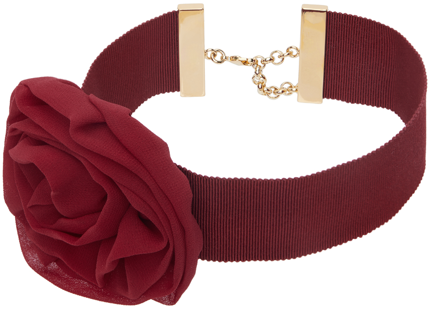 Blumarine: Red Rose Choker | SSENSE