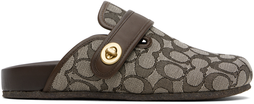 Coach 1941: Brown Signature Jacquard Clogs | SSENSE UK