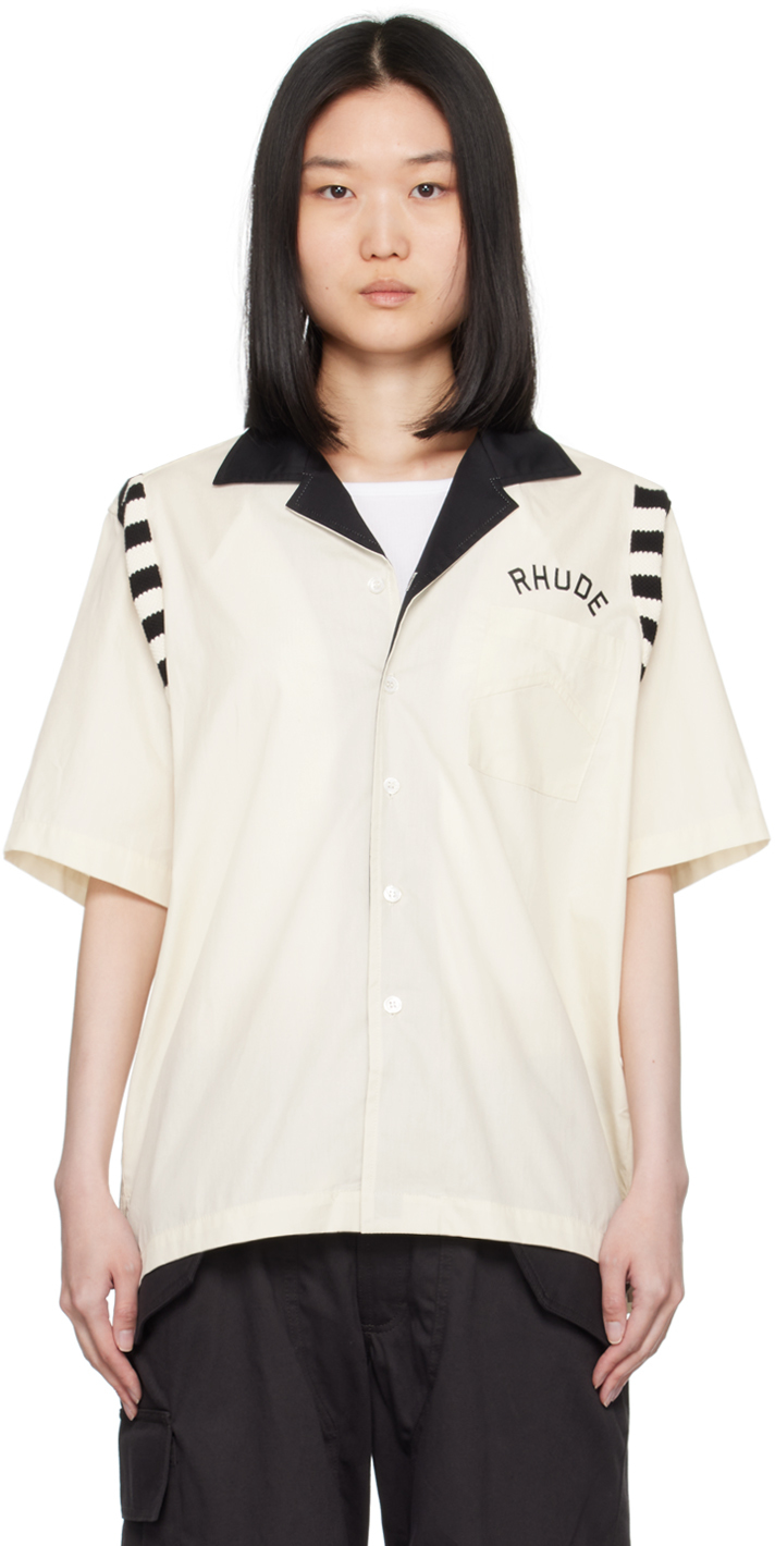 Rhude: Off-White & Black Chamonix Alpine Shirt | SSENSE