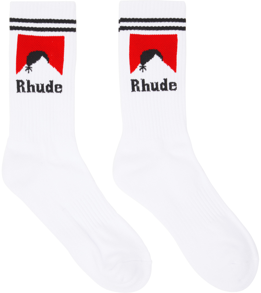 Rhude: White Moonlight Socks | SSENSE