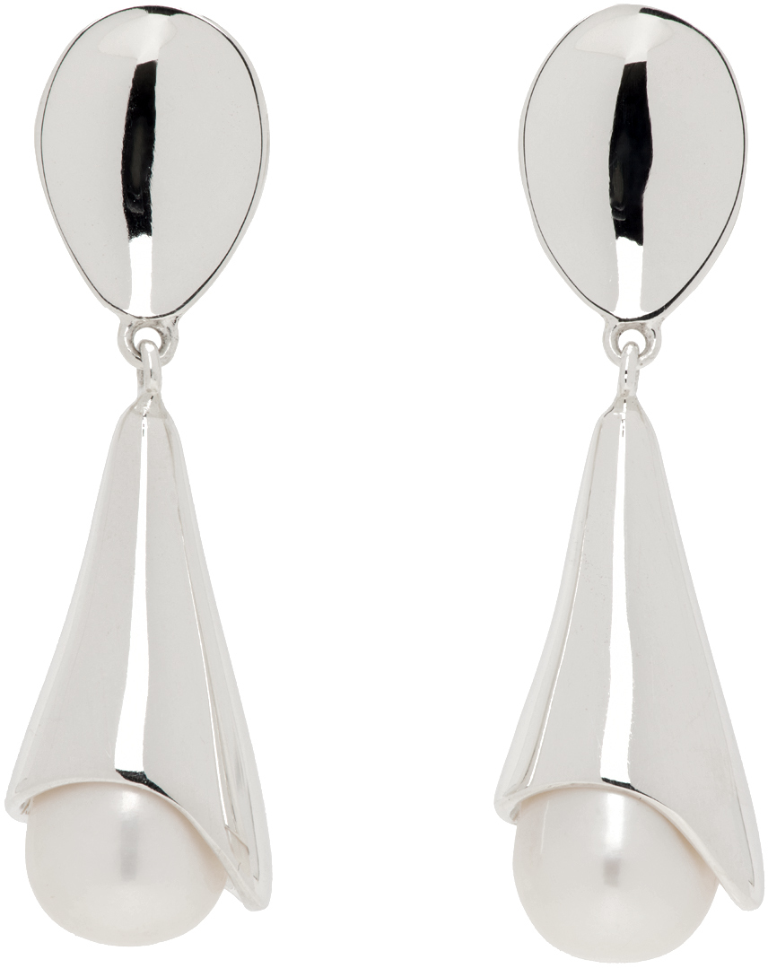 Sophie Buhai: Silver Pearl Anna Earrings | SSENSE