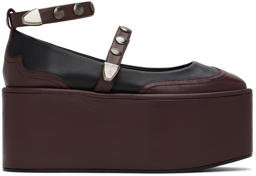 Molly Goddard: Black & Brown Camille Platform Ballerina Flats | SSENSE UK