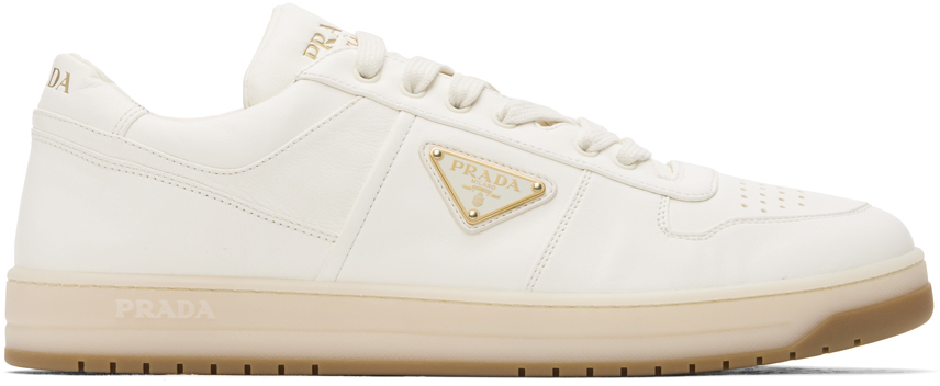 Prada: Off-White Downtown Nappa Leather Sneakers | SSENSE Canada