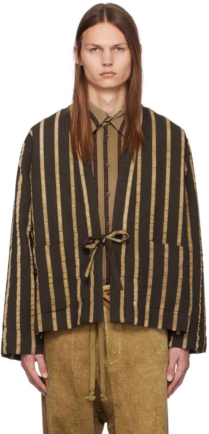 Brown Jester Jacket by UMA WANG on Sale