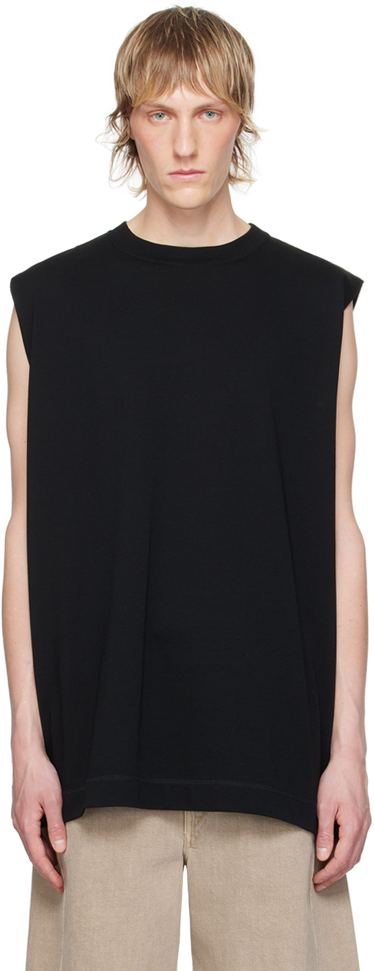 N.Hoolywood: Black Crewneck Tank Top | SSENSE