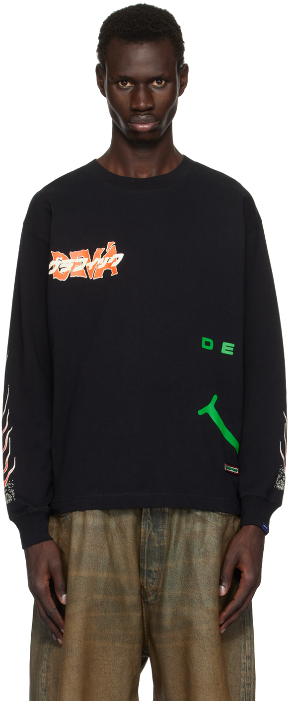 DEVÁ STATES: Black Across T-shirt | SSENSE Canada