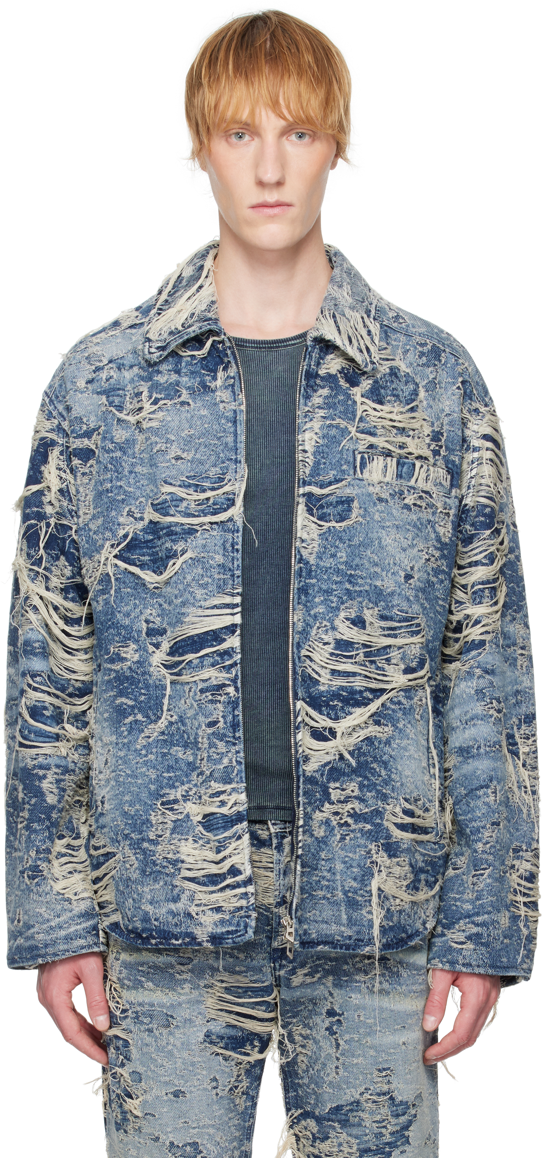 Diesel メンズ デニムジャケット | SSENSE 日本 Diesel メンズ デニムジャケット | SSENSE 日本