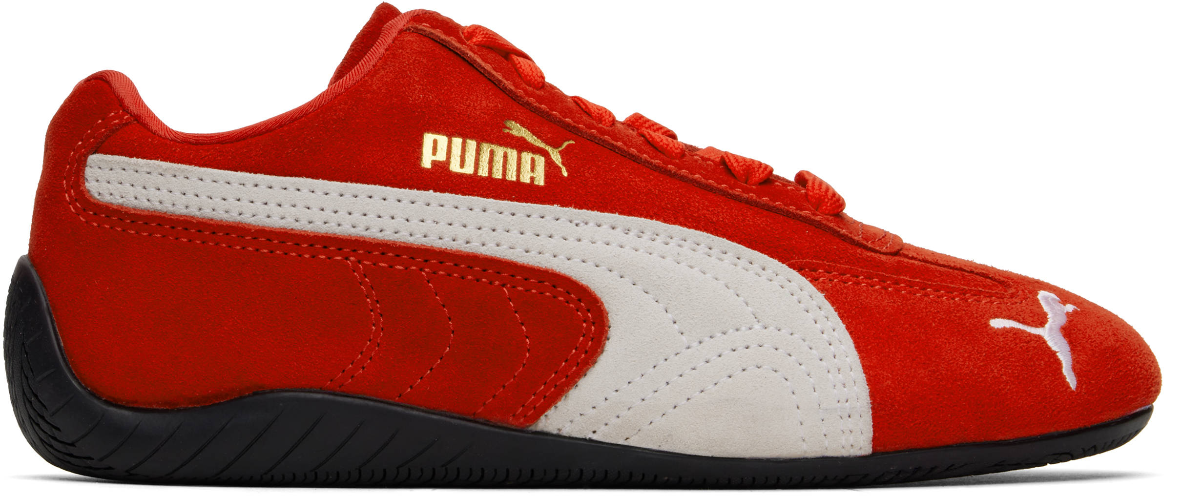 PUMA: Red & White Speedcat OG Sneakers | SSENSE