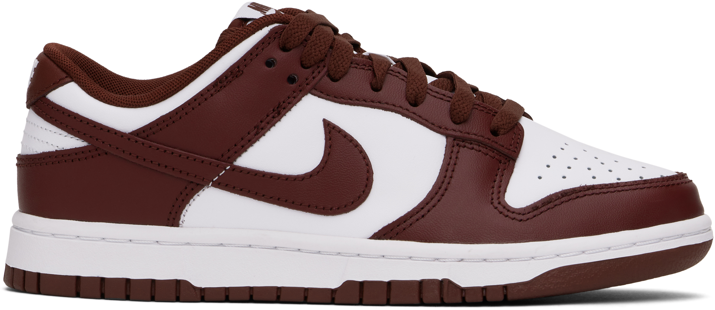 Nike: Burgundy & White Dunk Low Retro Sneakers | SSENSE Canada