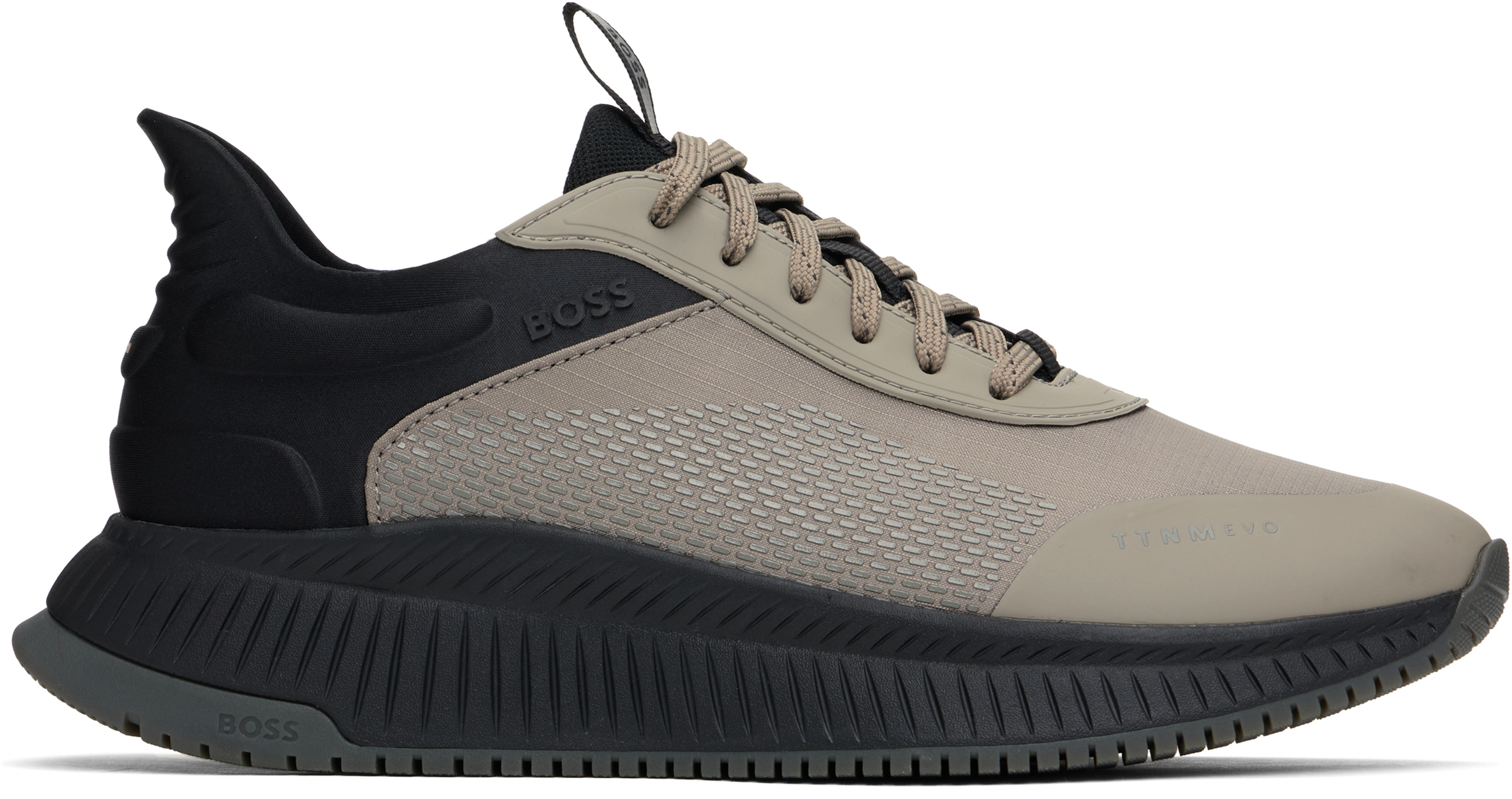 BOSS: Khaki & Black 'TTNM EVO' Sneakers | SSENSE