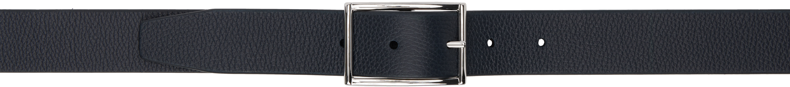 Anderson's: Navy Narrow Reversible Belt | SSENSE