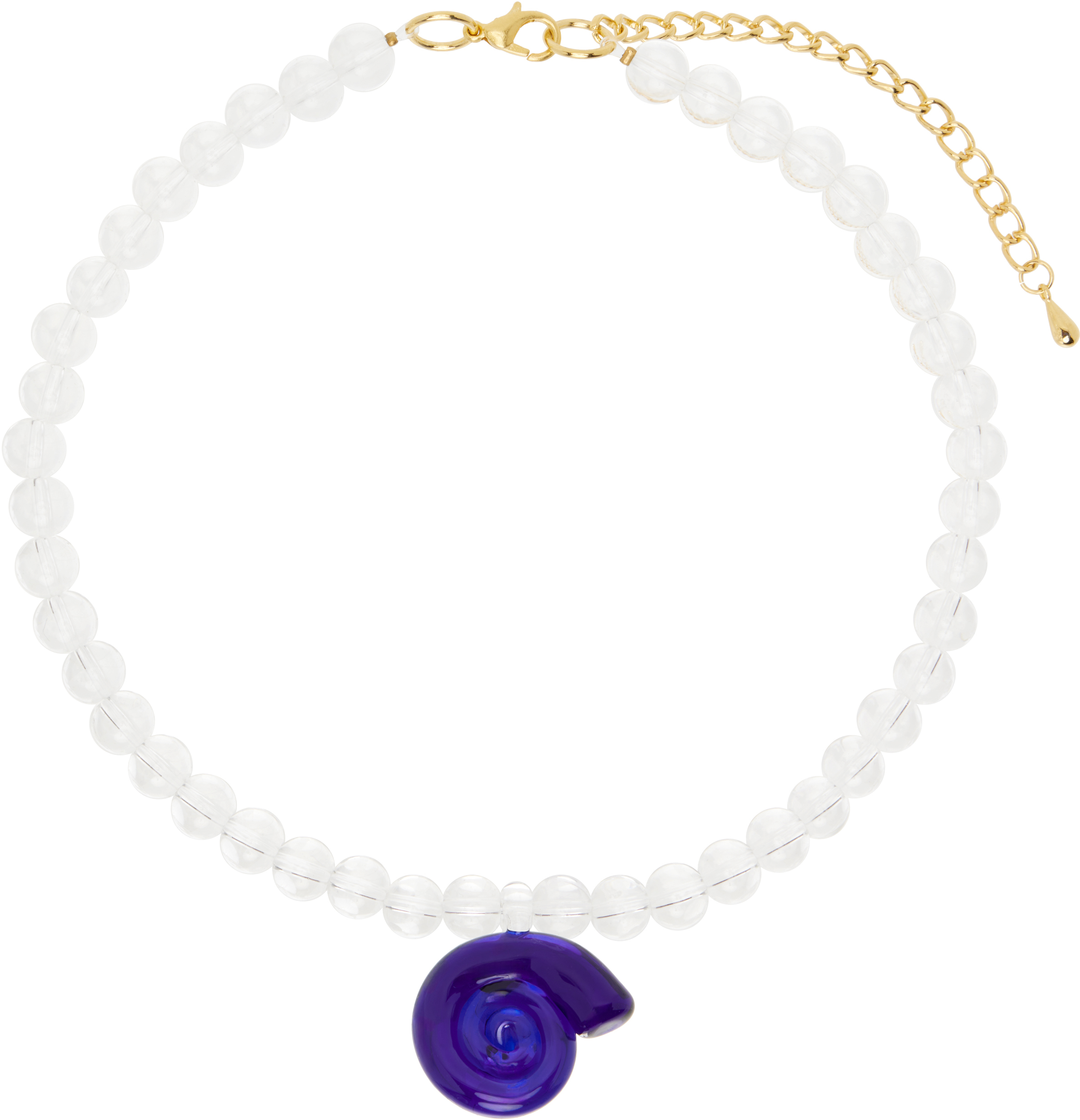 LEVENS JEWELS: Transparent & Blue Caracola Necklace | SSENSE